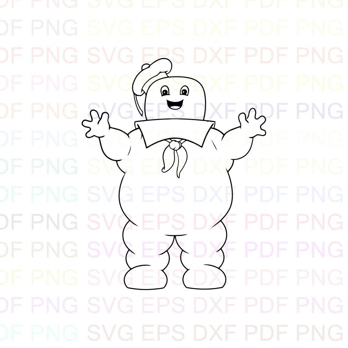 Stay_puft_marshmallow_man Svg Outline Dxf Eps Pdf Png, Cricut, Cutting ...