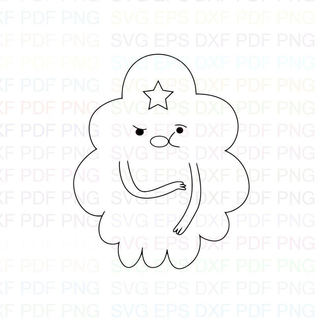Lumpy_space_princess_adventure_time Svg Outline Dxf Eps Pdf Png, Cricut ...