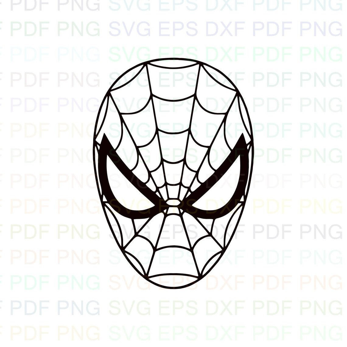 Spider_man_face_2 Svg Outline Dxf Eps Pdf Png, Cricut, Cutting File ...