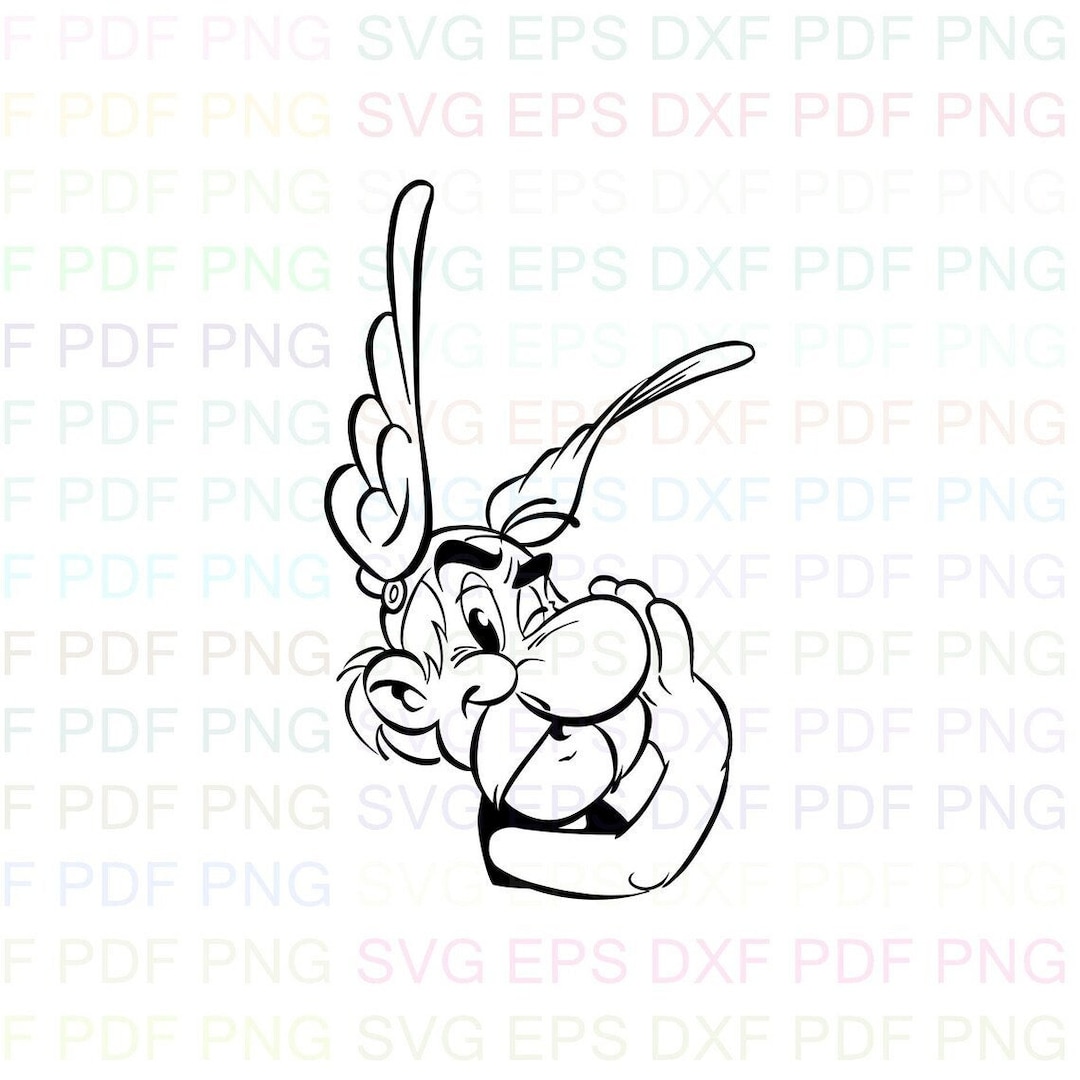 Asterix_0003 Svg Outline Dxf Eps Pdf Png, Cricut, Cutting File, Vector ...