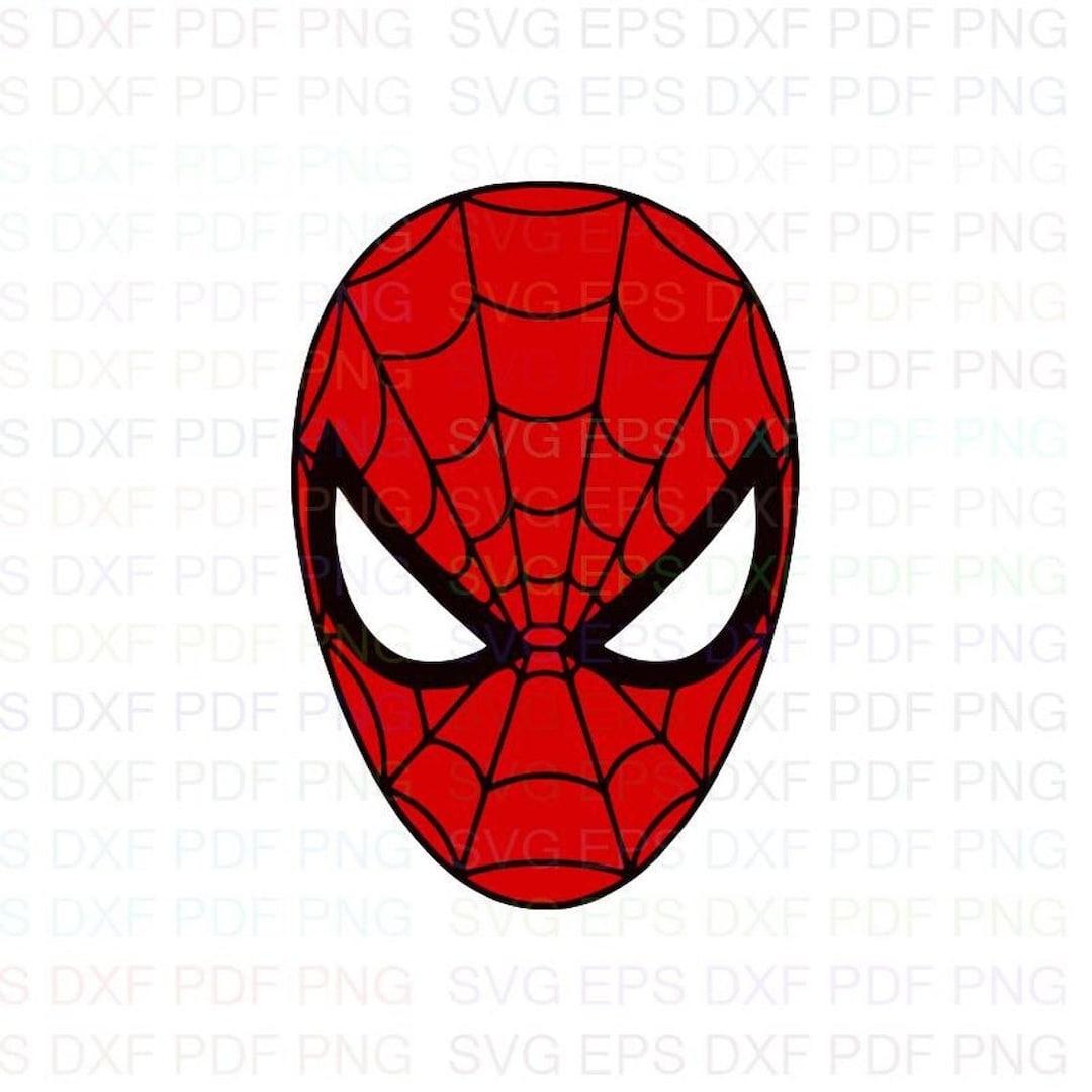 Spider_Man_Face_2, Dxf Eps Pdf Png, Cricut, Plotterdatei, Vektor ...