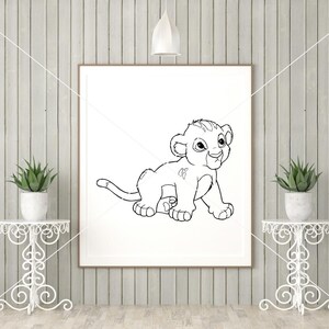 Simba_baby_the_lion_king Svg Outline Dxf Eps Pdf Png, Cricut, Cutting ...