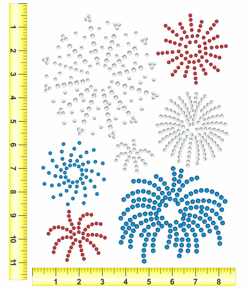 Magnetic Rhinestone Template Set - FIREWORKS 1" to 5" - Etsy