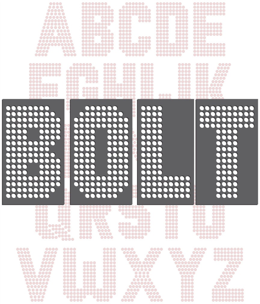Magnetic Rhinestone Template Letters BOLT 3 Font | Etsy