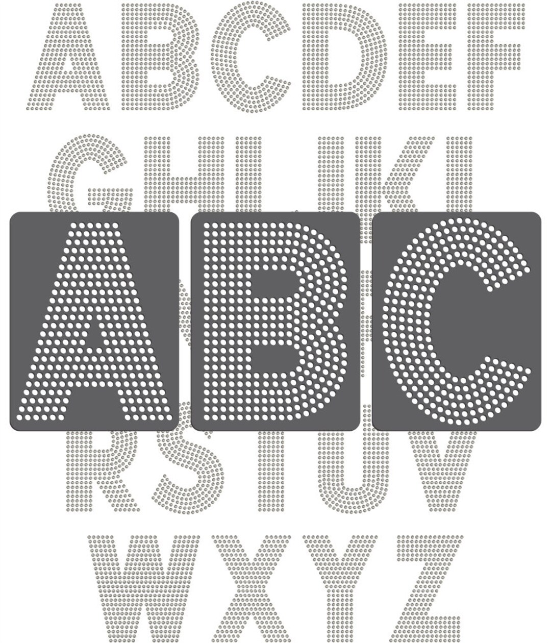 Magnetic Rhinestone Template Letters - Audacious 5" Font - Choose Your ...