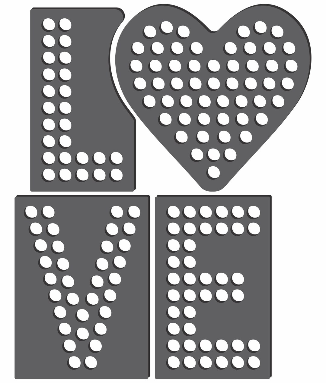 Magnetic Rhinestone Template(s) - LOVE With HEART 2" - Etsy