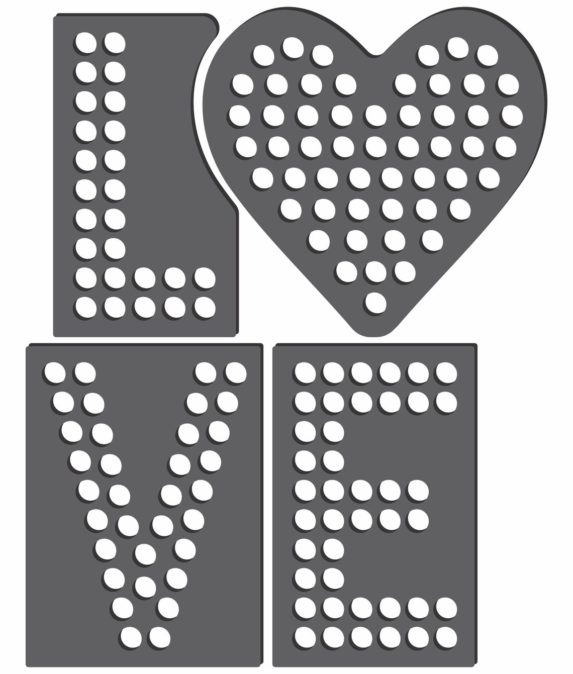 Magnetic Rhinestone Template(s) - LOVE With HEART 2" - Etsy