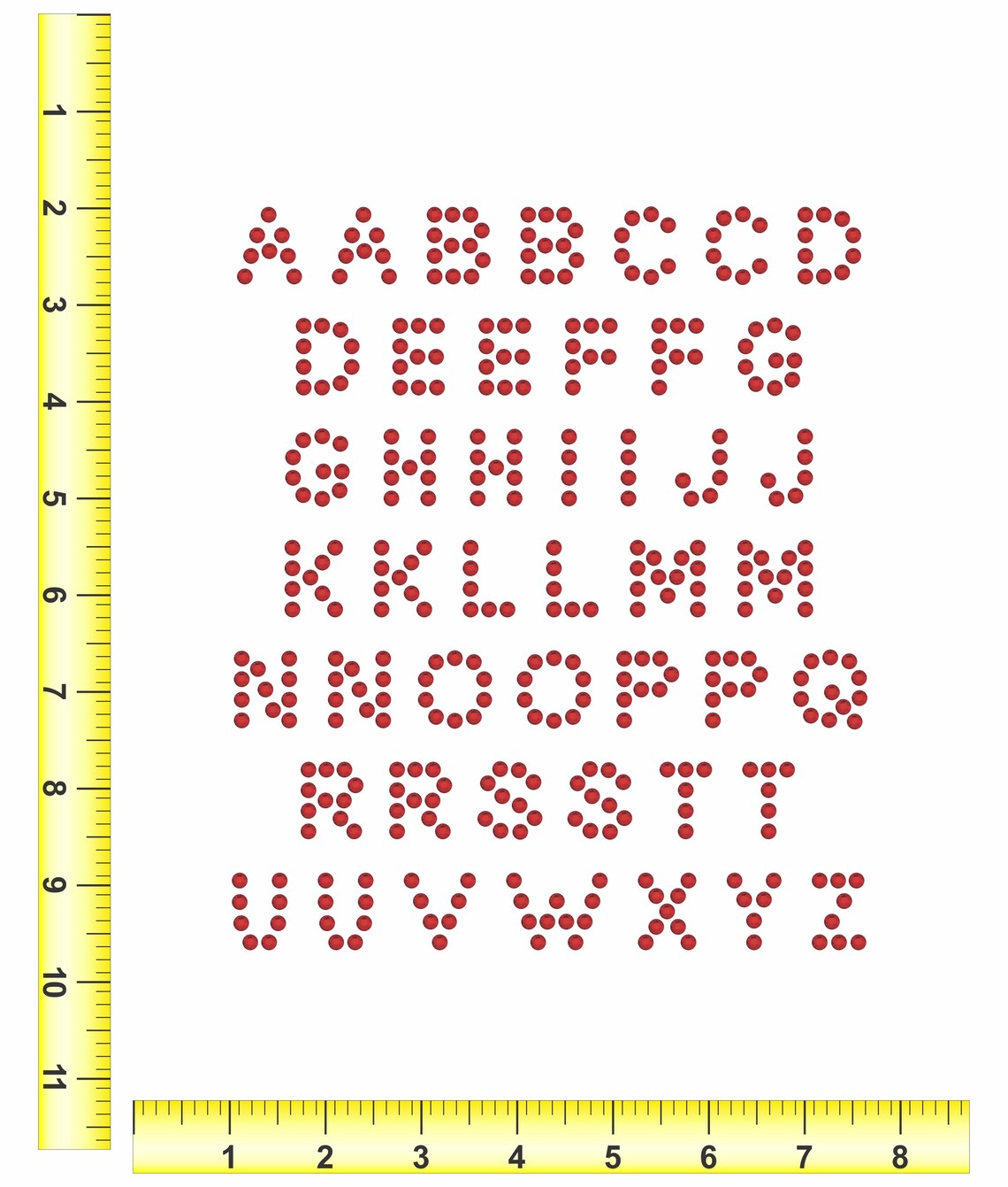 Magnetic Rhinestone Templates FONT ARIAL CAPS .75 - Etsy