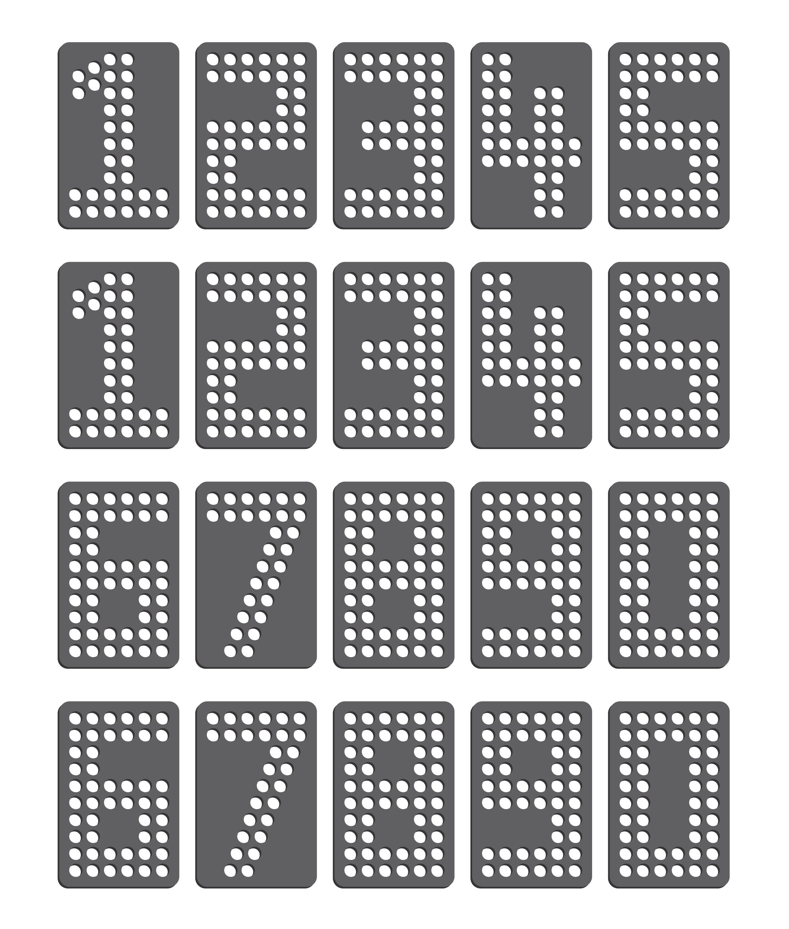 Magnetic Rhinestone Template Set NUMBERS BLOCK 2 - Etsy