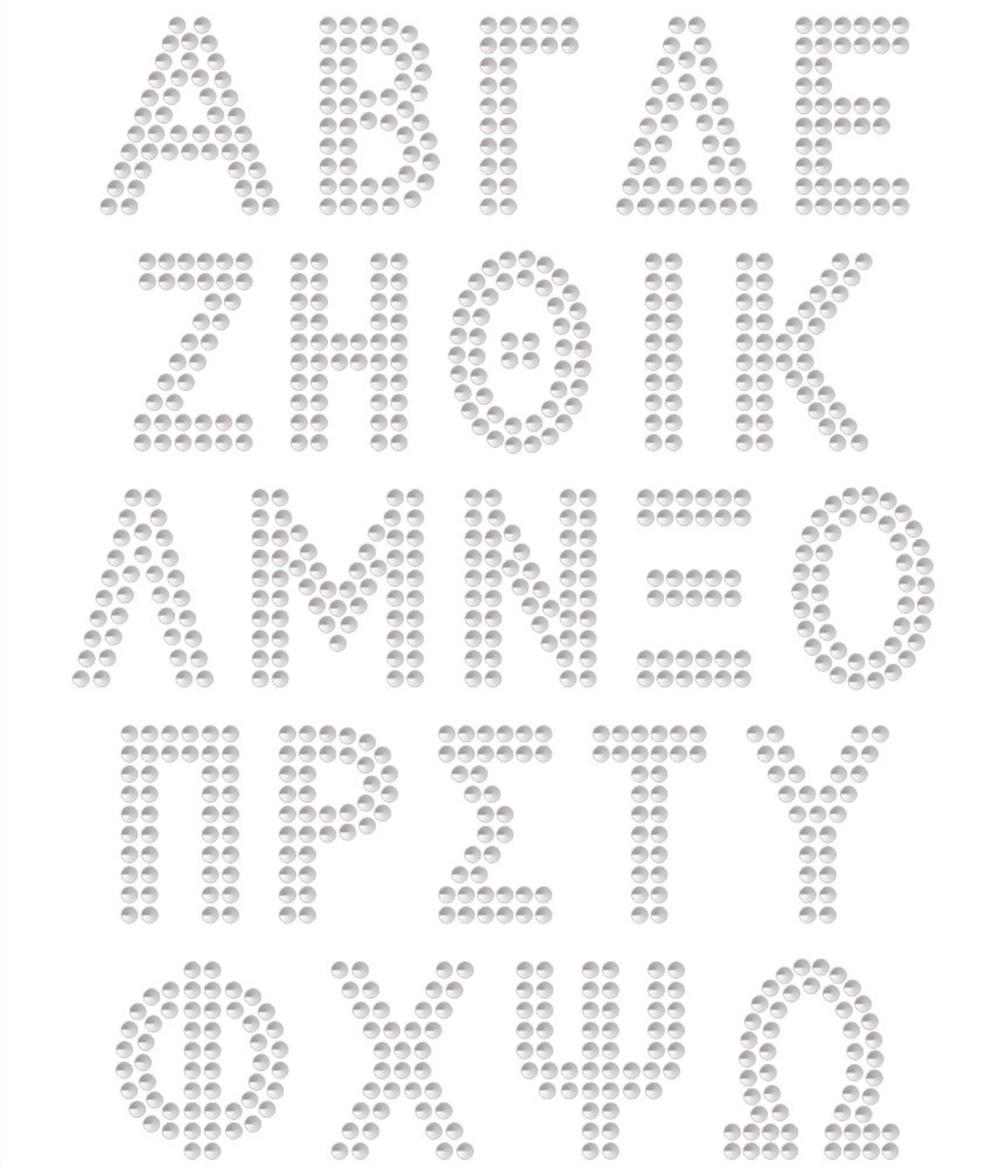 Magnetic Rhinestone Templates Greek Letters 2 Font - Etsy