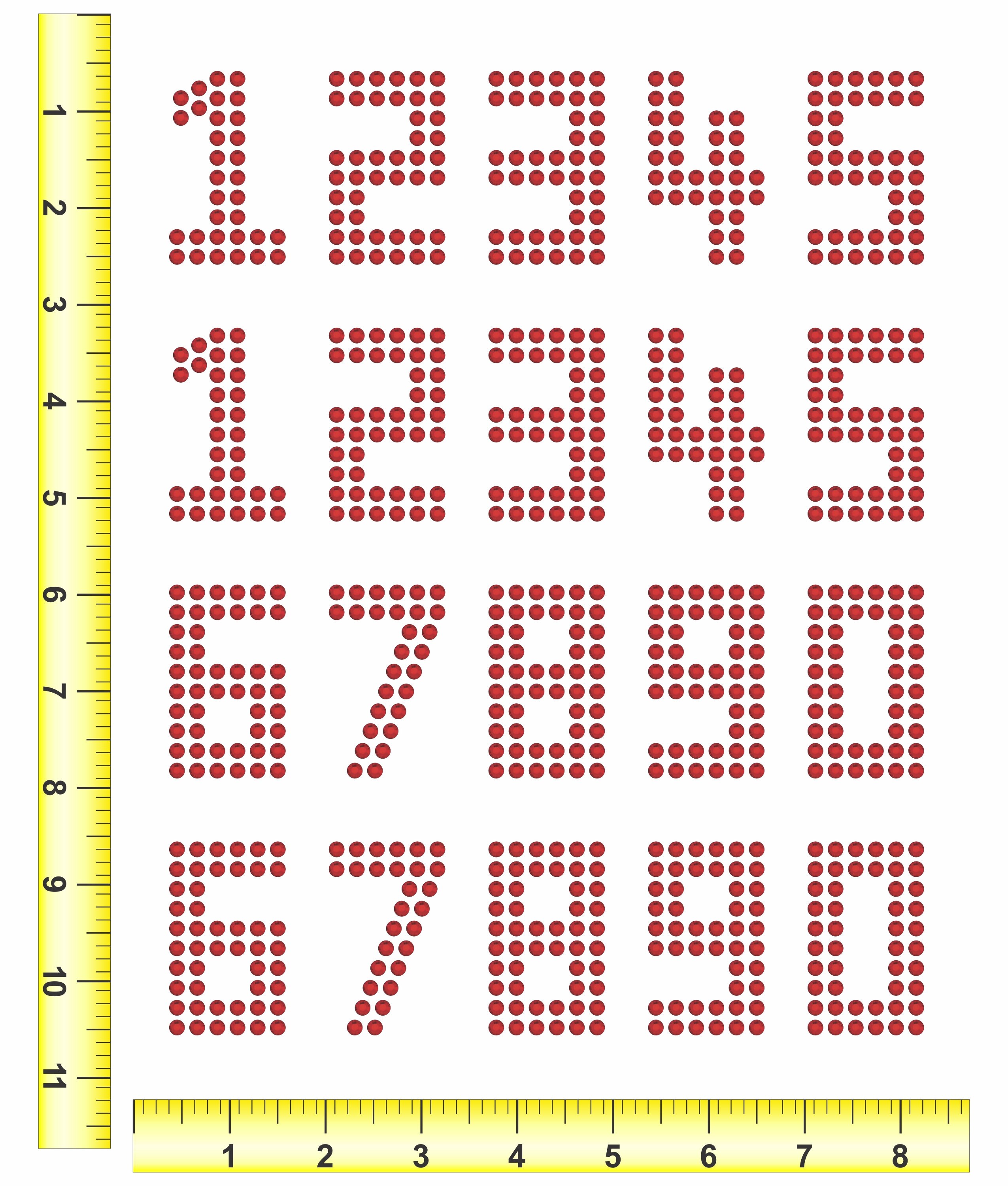 Magnetic Rhinestone Template Set NUMBERS BLOCK 2 - Etsy