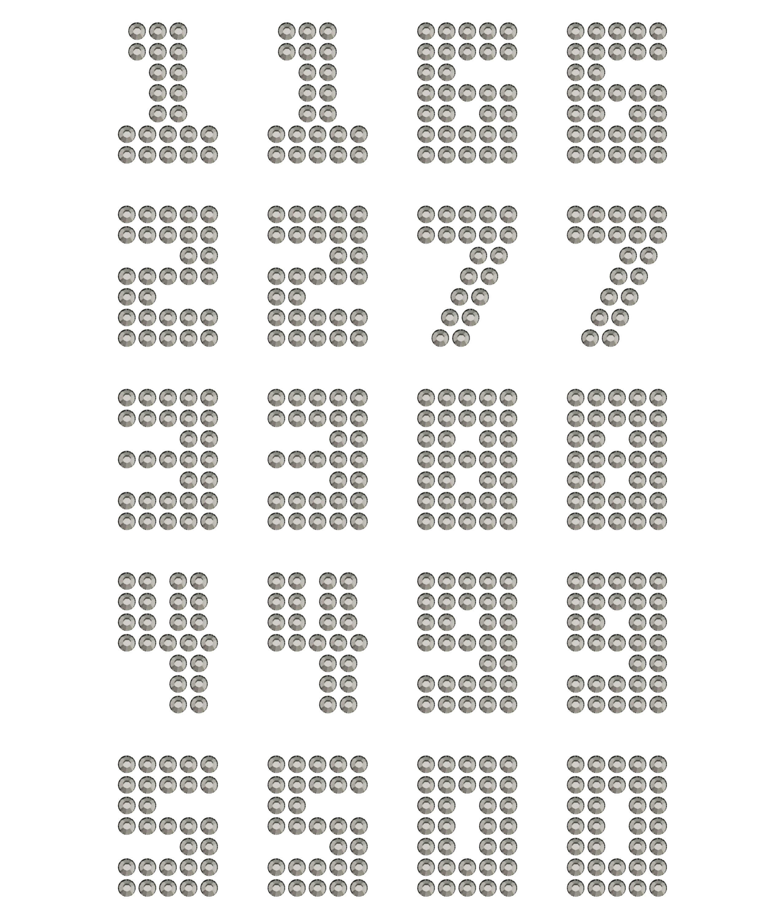 Magnetic Rhinestone Template Set NUMBERS BLOCK 1.25 - Etsy