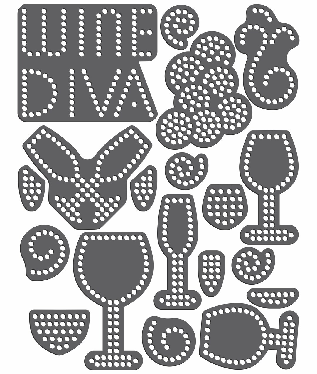 Magnetic Rhinestone Template(s) - WINE DIVA - Etsy
