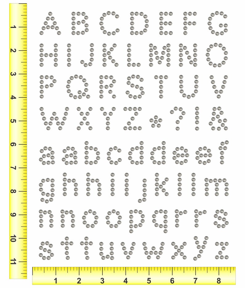 Magnetic Rhinestone Template(s) - FONT - ARIAL 1 Inch - Etsy