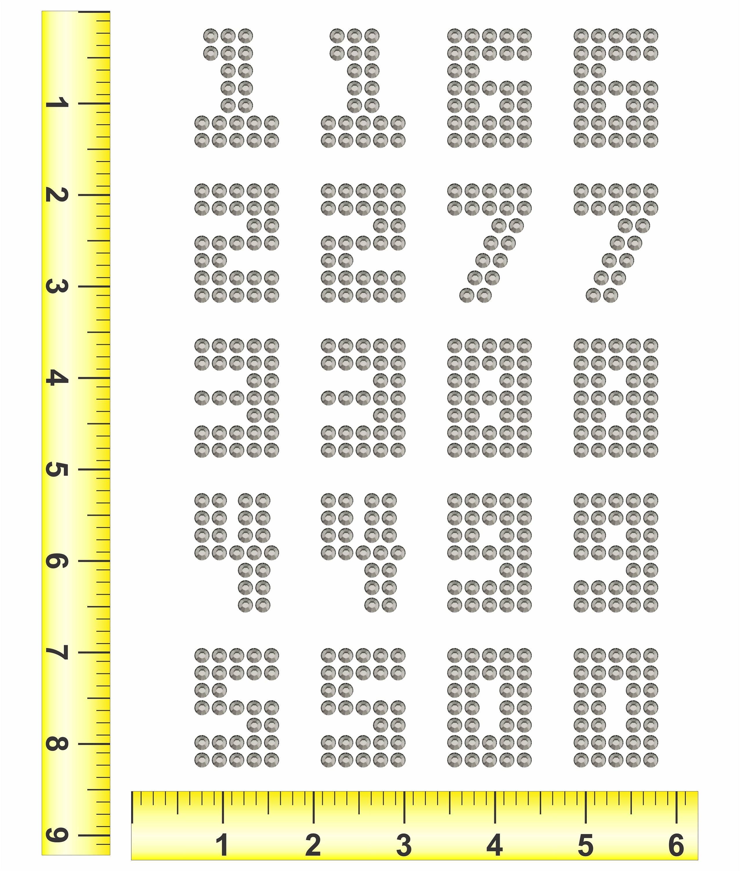 Magnetic Rhinestone Template Set NUMBERS BLOCK 1.25 - Etsy