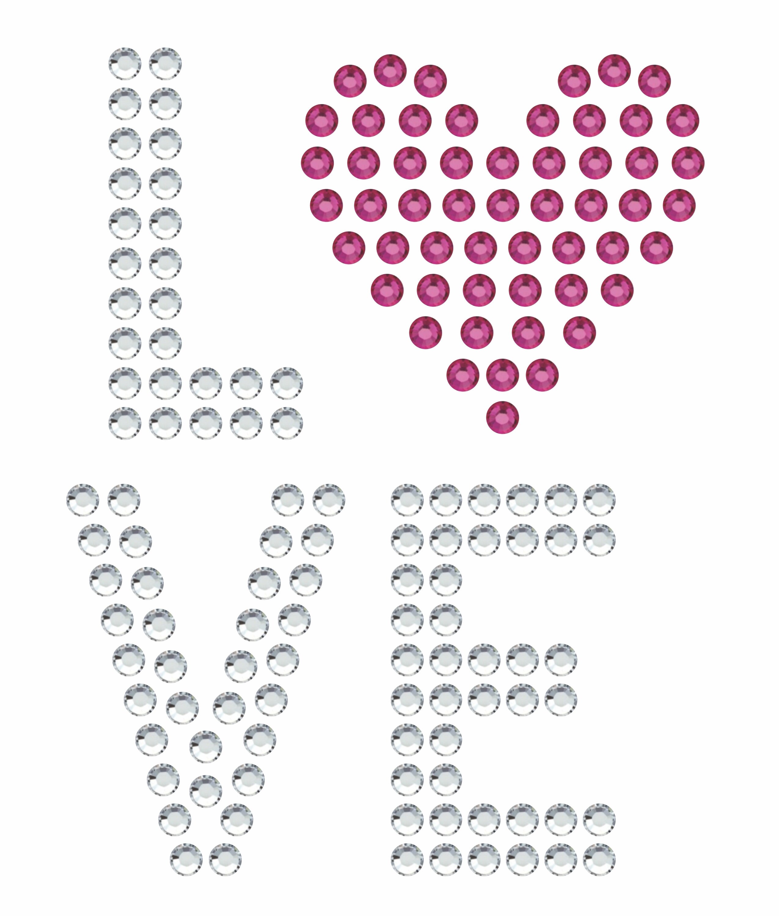 Magnetic Rhinestone Templates LOVE With HEART 2 - Etsy