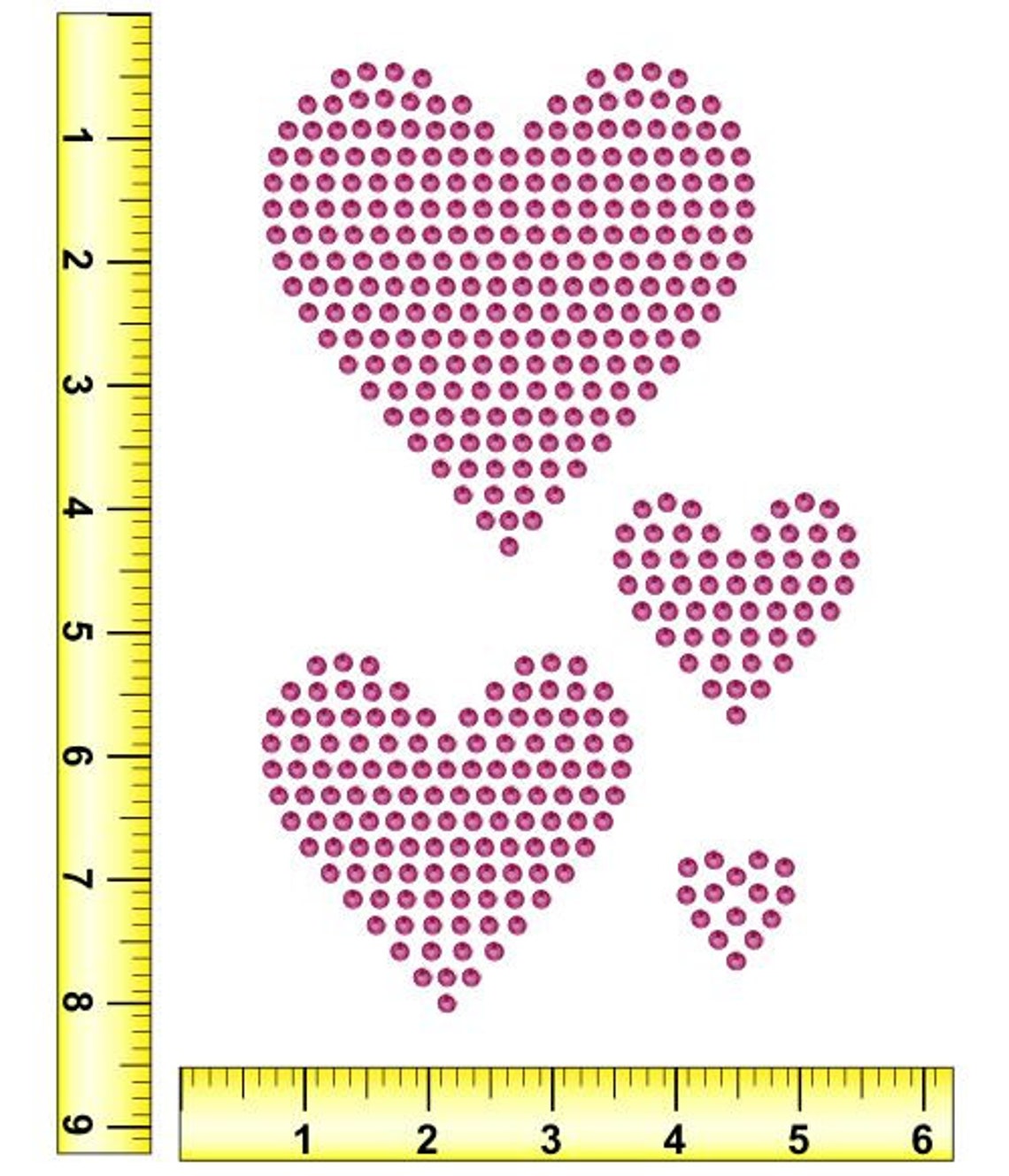 Magnetic Rhinestone Templates HEARTS 004 - Etsy