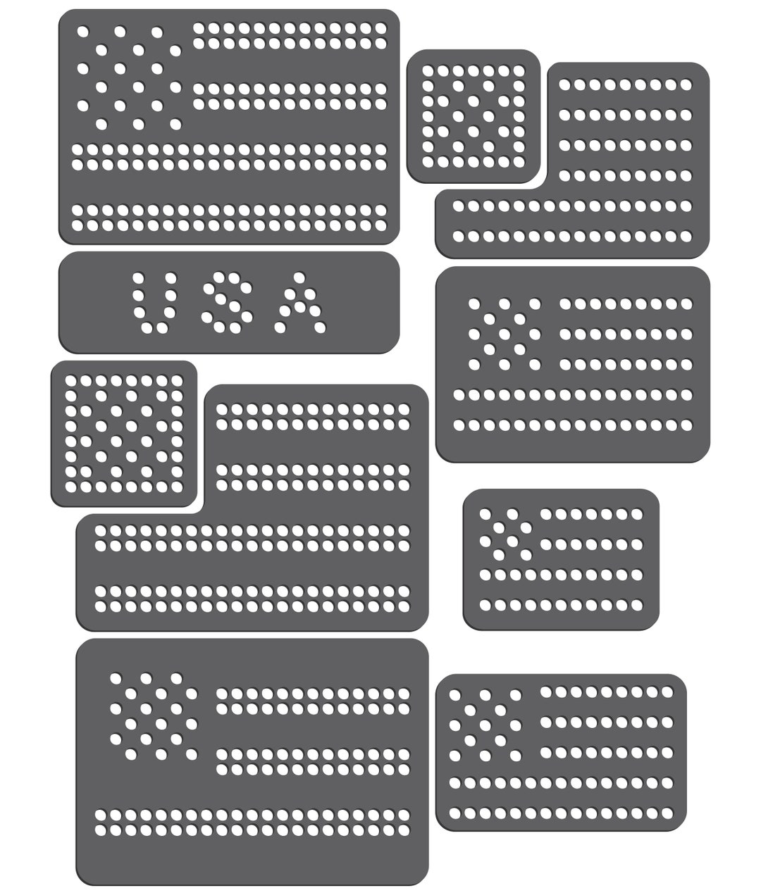 Magnetic Rhinestone Template(s) - AMERICAN FLAGS 2" TO 4" - Etsy
