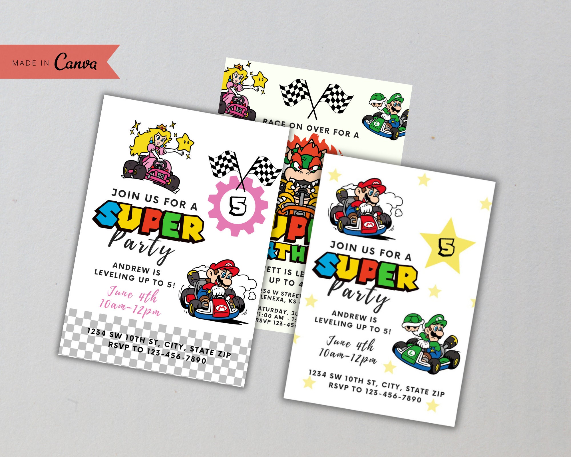 Mario Bros Invitation Super Mario Birthday Invitation Super Brother Boy ...