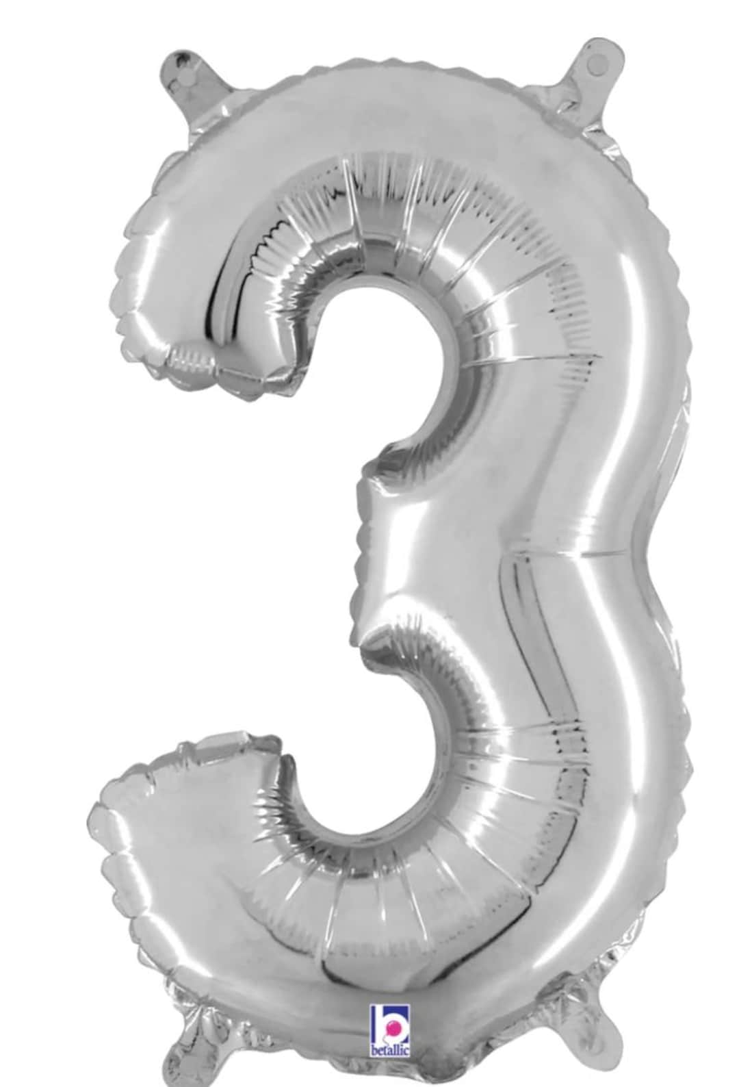 Number Three Balloon Birthday Number Silver Balloon Foil Balloon Kit ...