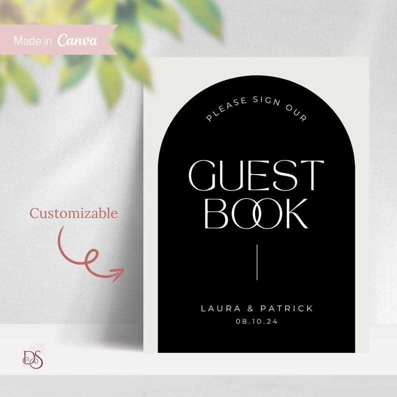Modern Guest Book Sign Template Custom Wedding Design Service E-design ...