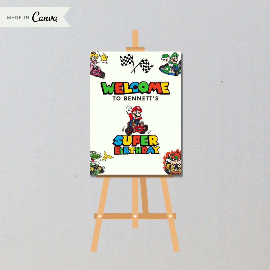 Mario Bros Welcome Sign Welcome Poster Printable Super Mario Bros ...