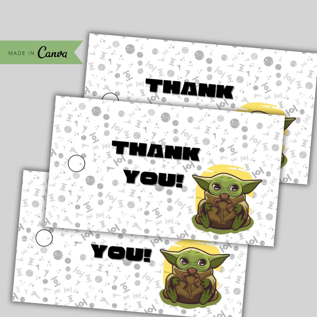 Baby Yoda Editable Gift Tag Template Printable Kids Star Wars - Etsy