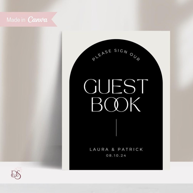 Modern Guest Book Sign Template Custom Wedding Design Service E-design ...