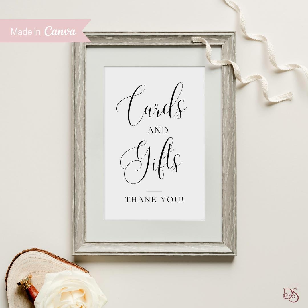 Digital Cards and Gifts Sign Template Classic Wedding Sign Calligraphy ...