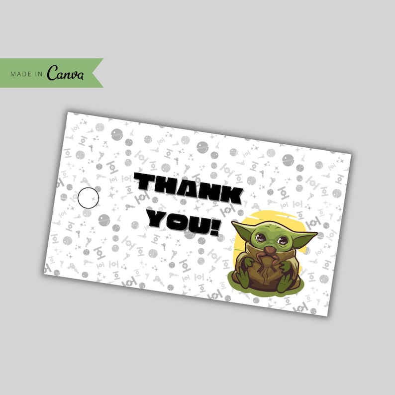 Baby Yoda Editable Gift Tag Template Printable Kids Star Wars - Etsy