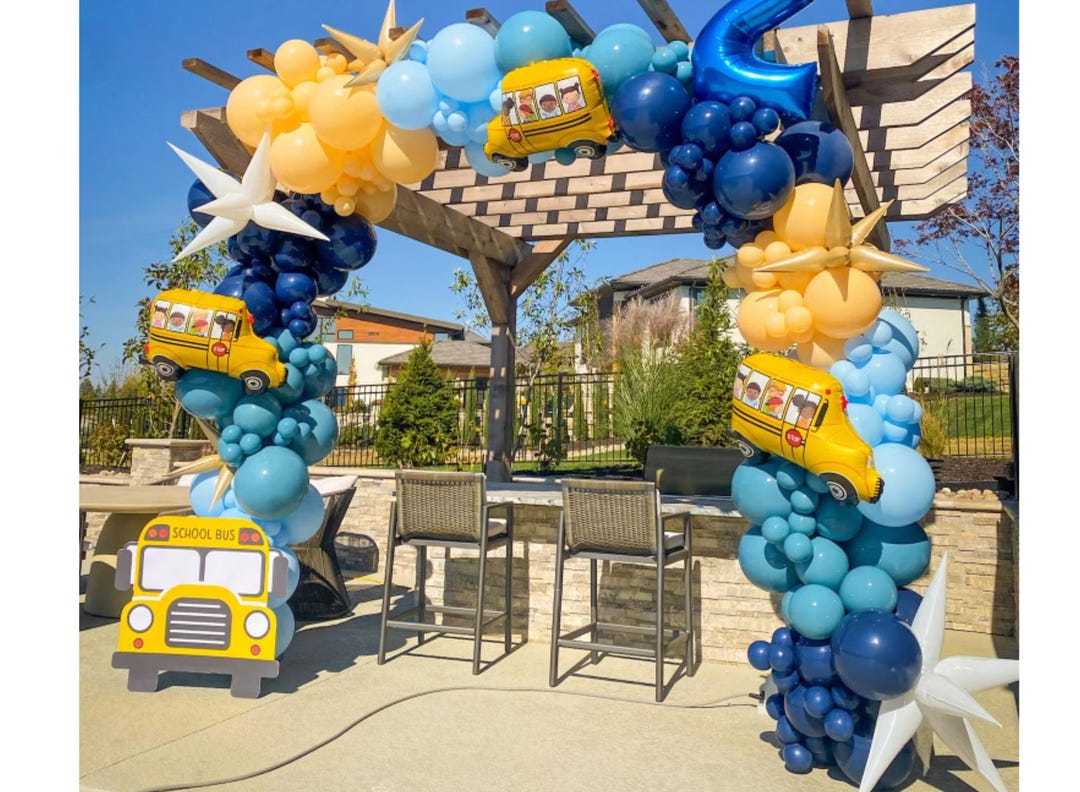 DIY Wheels on the Bus Balloon Garland Kit School Bus Birthday Balloon ...