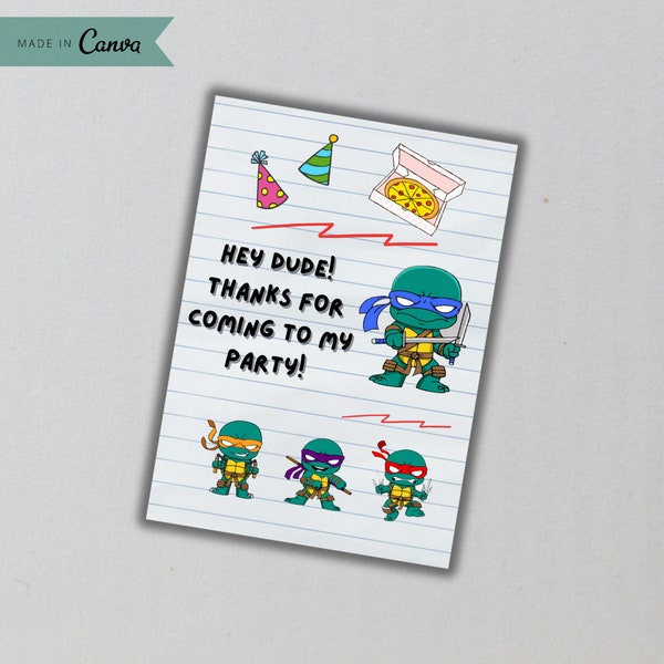Ninja Turtle Thank - Etsy