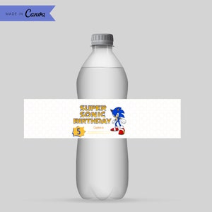 Sonic Birthday Party Bottle Label Template Incredibles Water Bottle ...