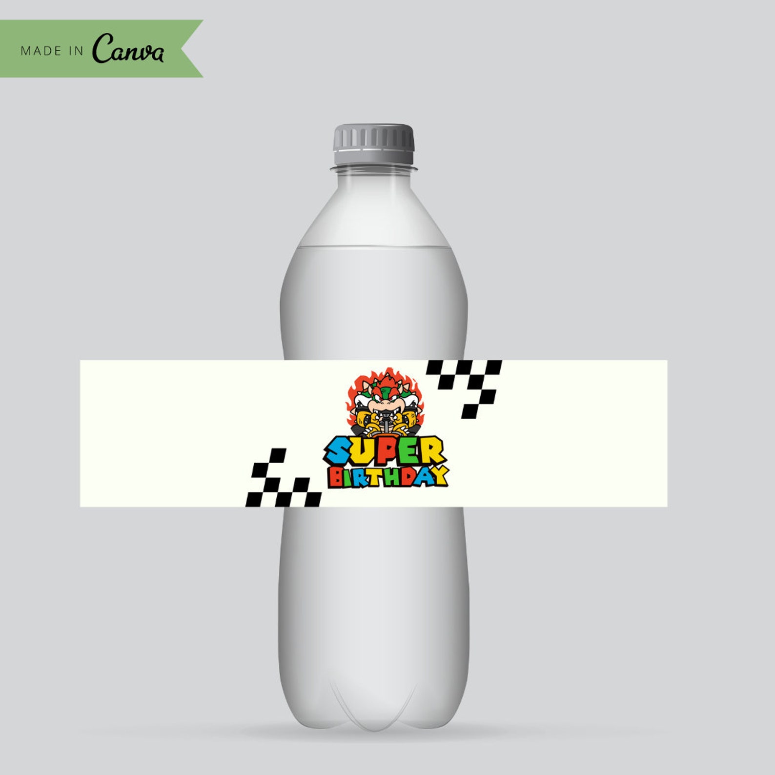 Water Bottle Labels Template Mario Kart Birthday Bottle Label Template ...