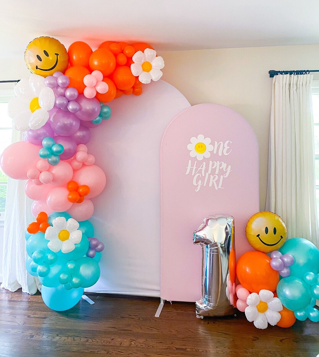 DIY One Happy Girl Balloon Garland Kit Birthday Balloon Arch DIY ...