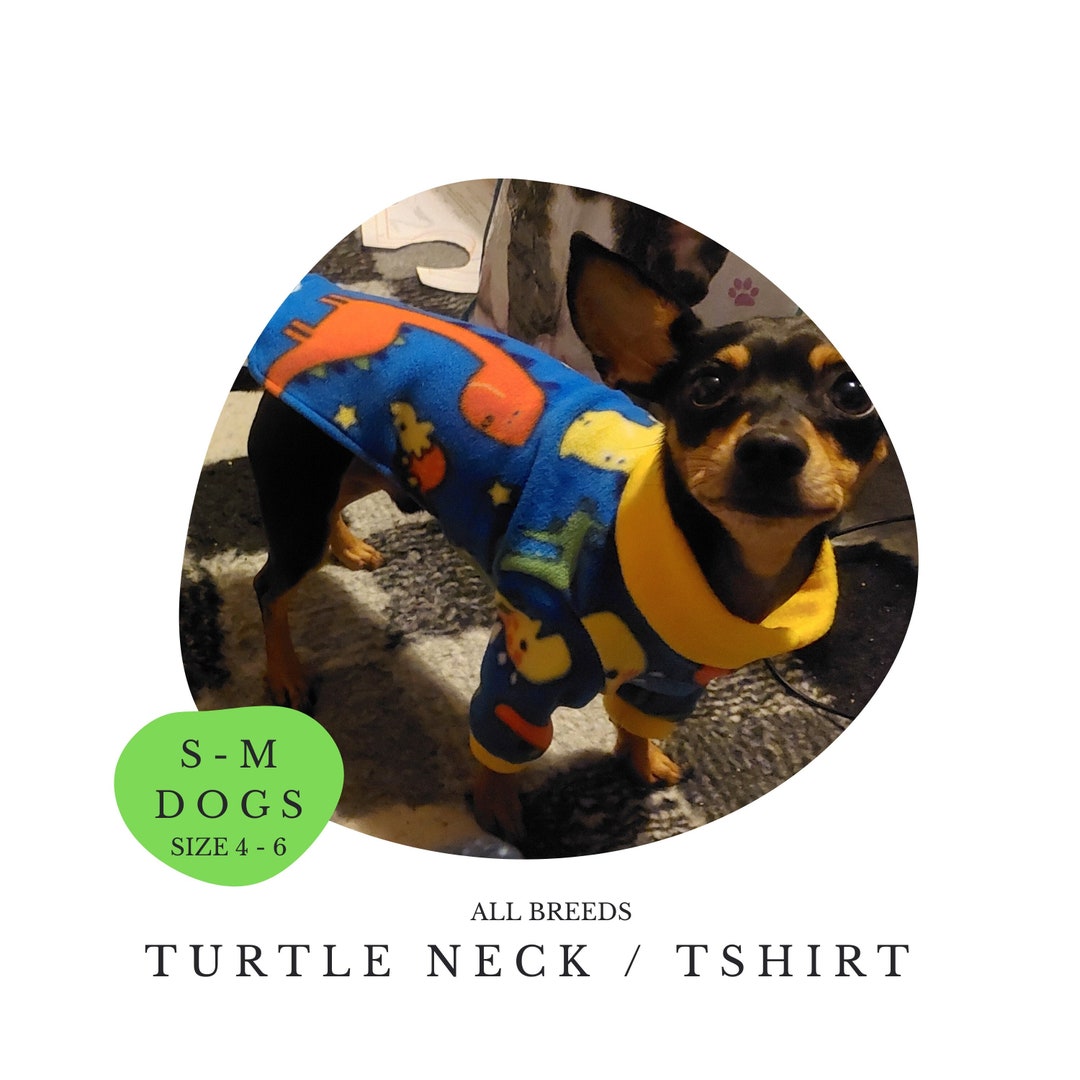 SML MED Dog Turtle Neck / Tshirt PDF Sewing Pattern, Cat / Dog / Pet ...