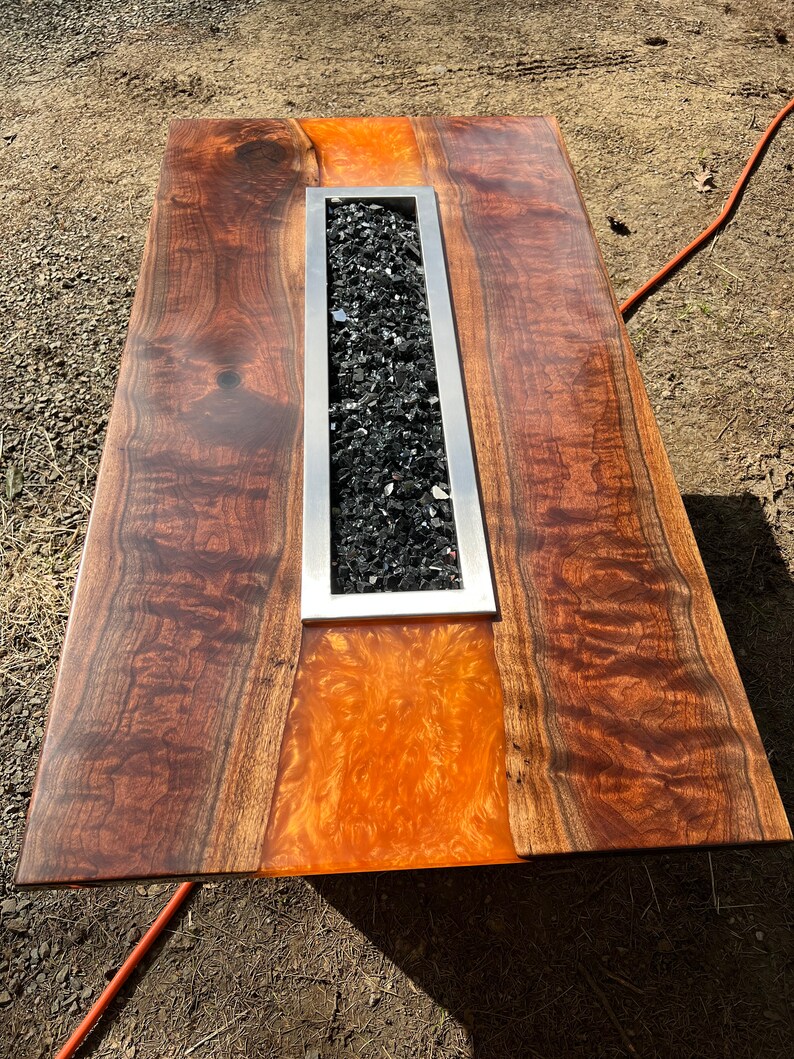 Epoxy River Propane Fire Table - Etsy