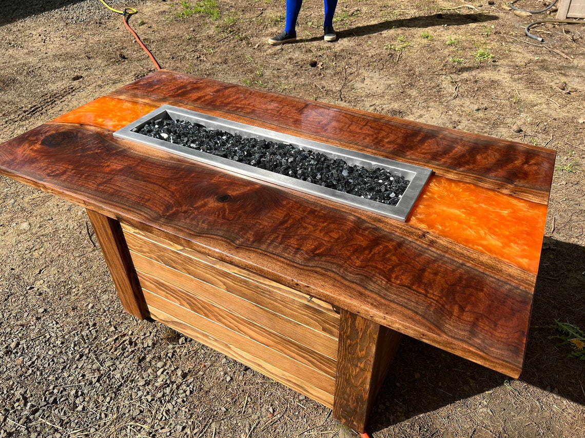 Epoxy River Propane Fire Table - Etsy