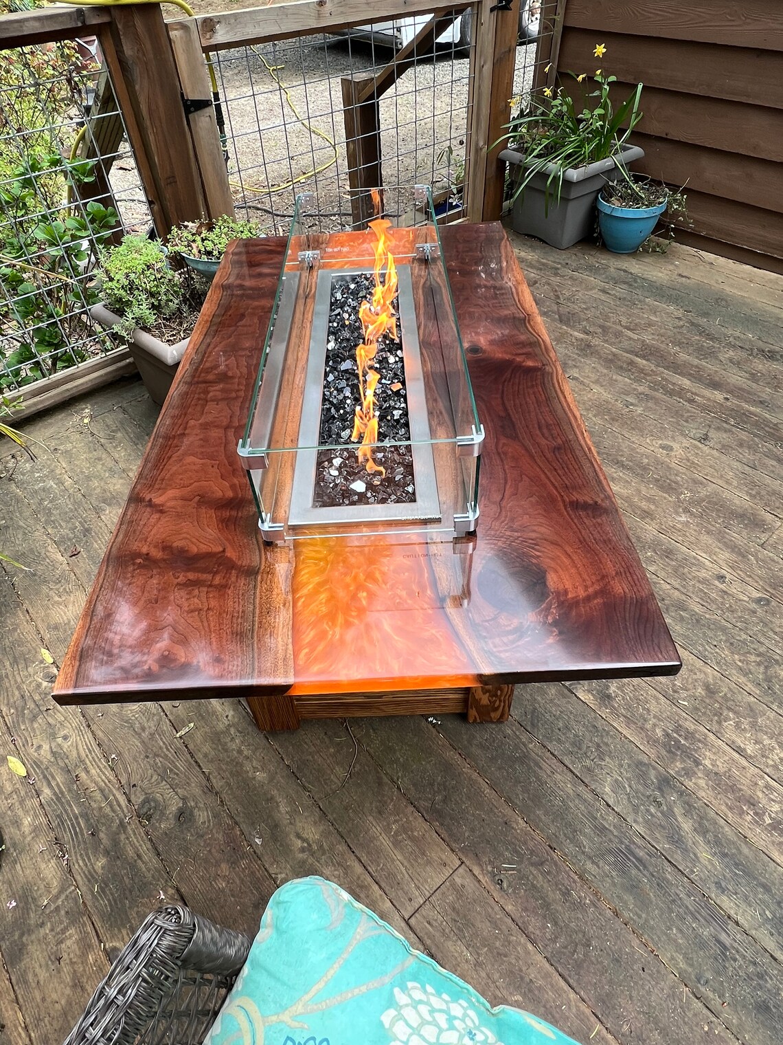 Epoxy River Propane Fire Table - Etsy