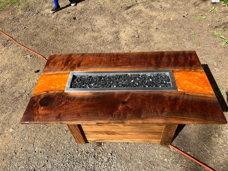 Epoxy River Propane Fire Table - Etsy