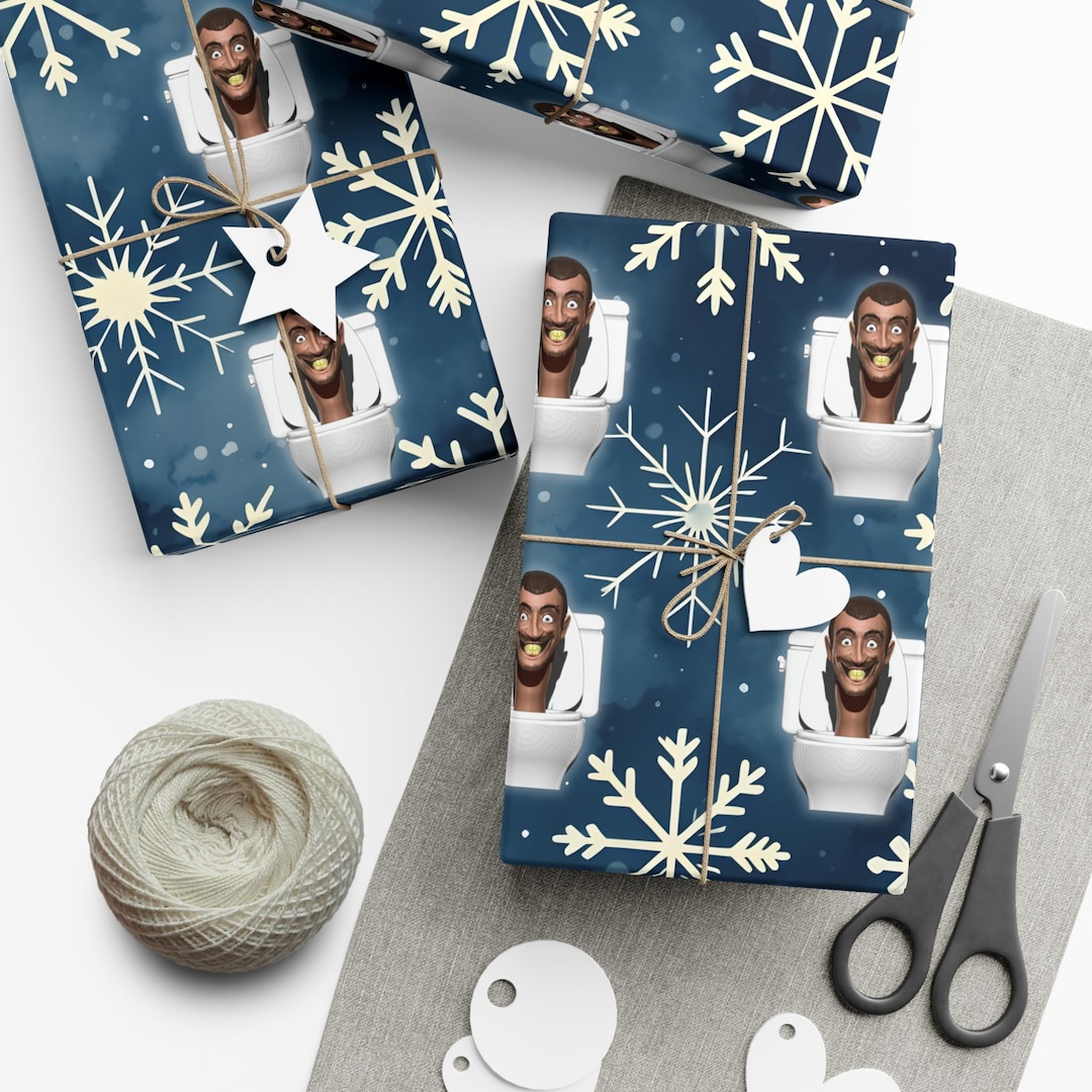 Toilet Wrapping Paper, Funny Bathroom Gift Wrap, Skibidi Design ...