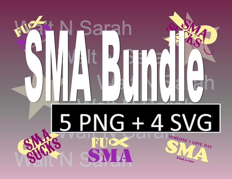 SMA Awareness Ribbon Sublimation PNG and SVG Images Bundle Digital ...