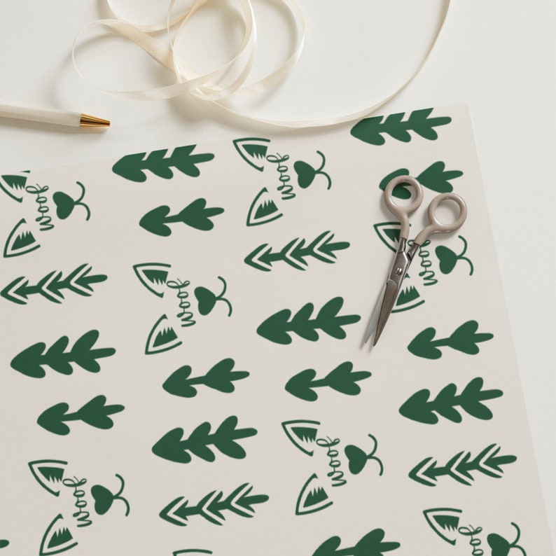 Christmas Wrapping Paper Sheets Woof and Trees Meow and - Etsy