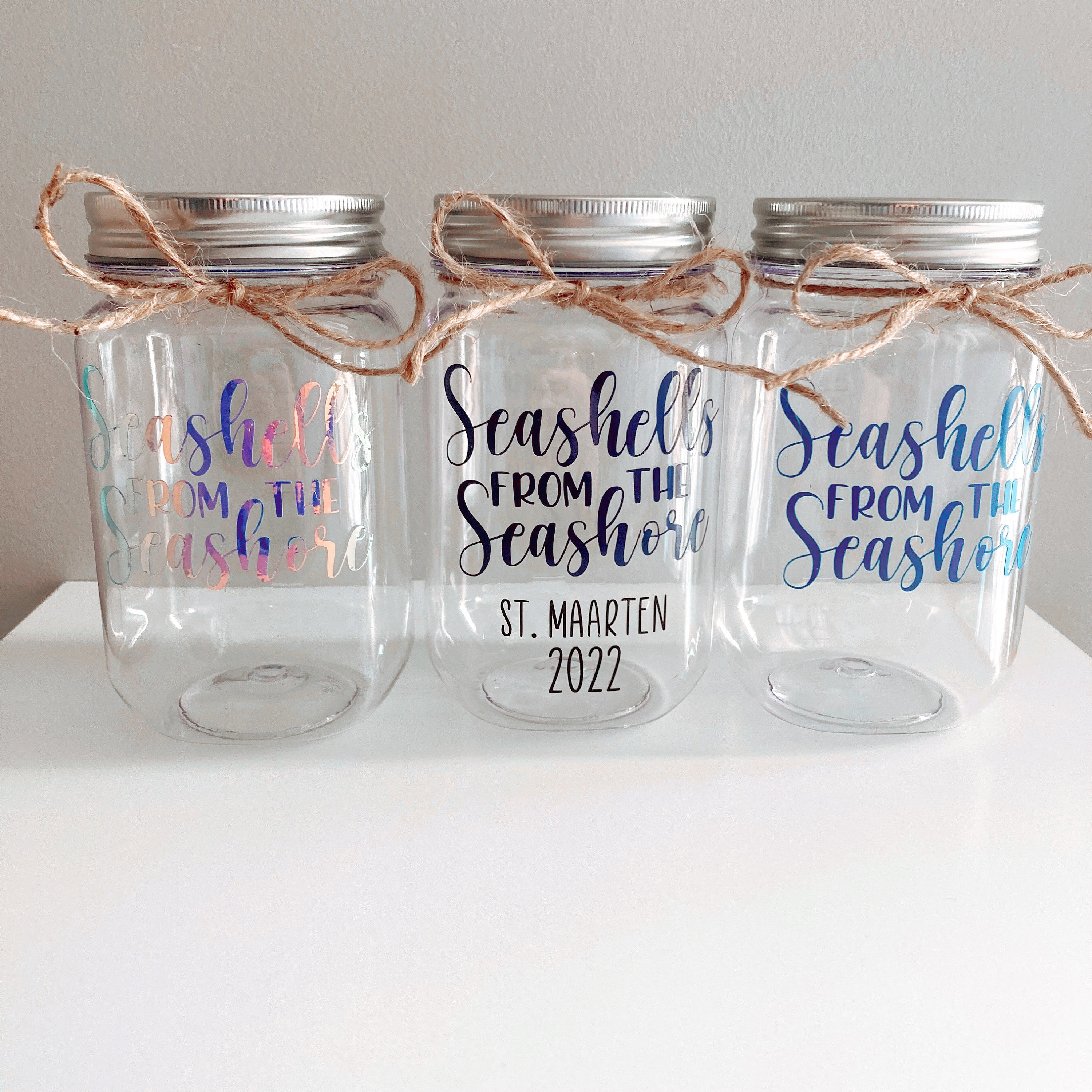 Plastic Seashell Jar Seashells From the Seashore Vacation - Etsy