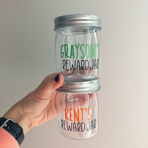 Kids Plastic Reward Jar- Custom Mason Jar- Plastic Savings Container ...