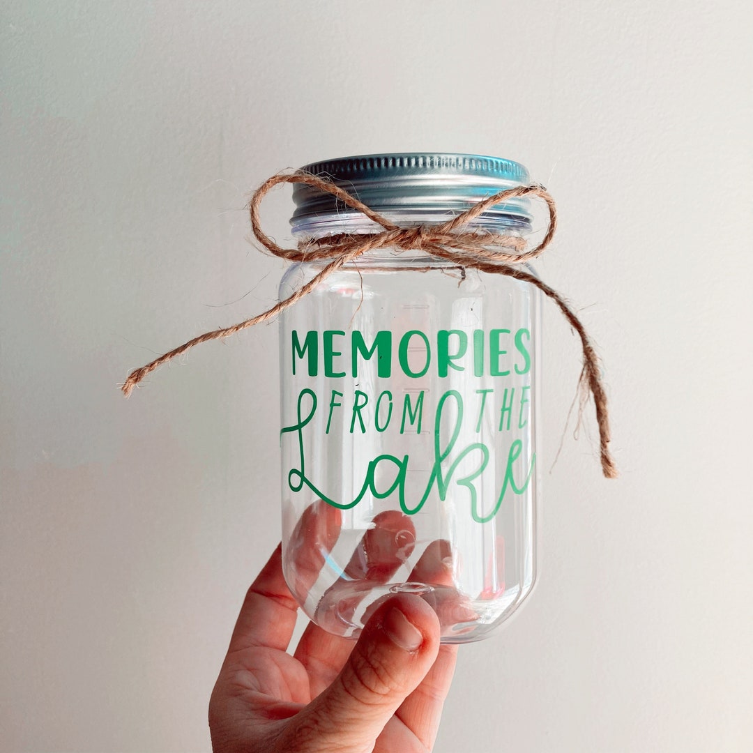 Plastic Seashell Jar- Memories From the Lake- Beach Vacation- Custom ...