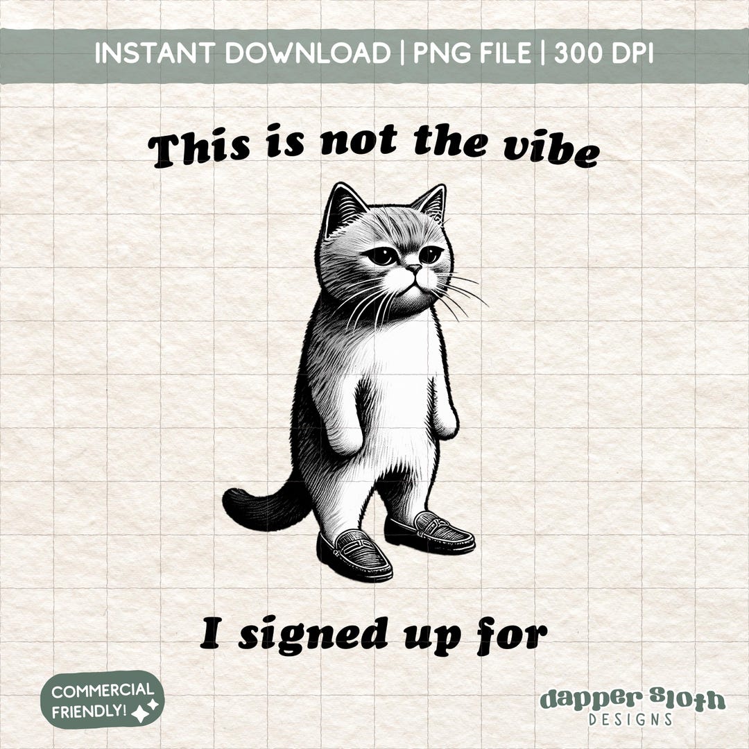 This is Not the Vibe I Signed up for PNG, Snarky Cat Meme Sublimation ...