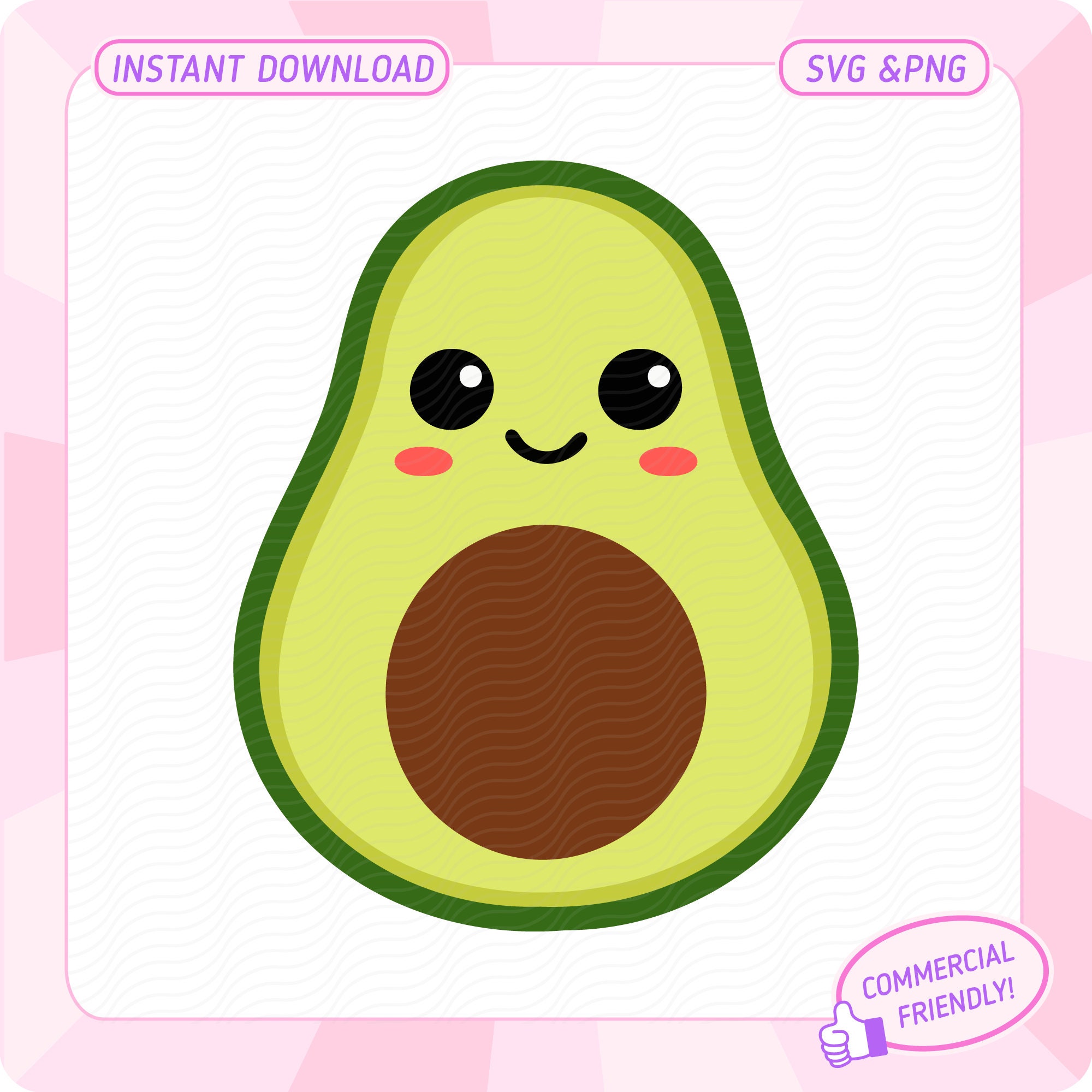 Cute Avocado SVG, Kawaii Avocado Svg, Cute Avocado PNG, Avacado Svg ...