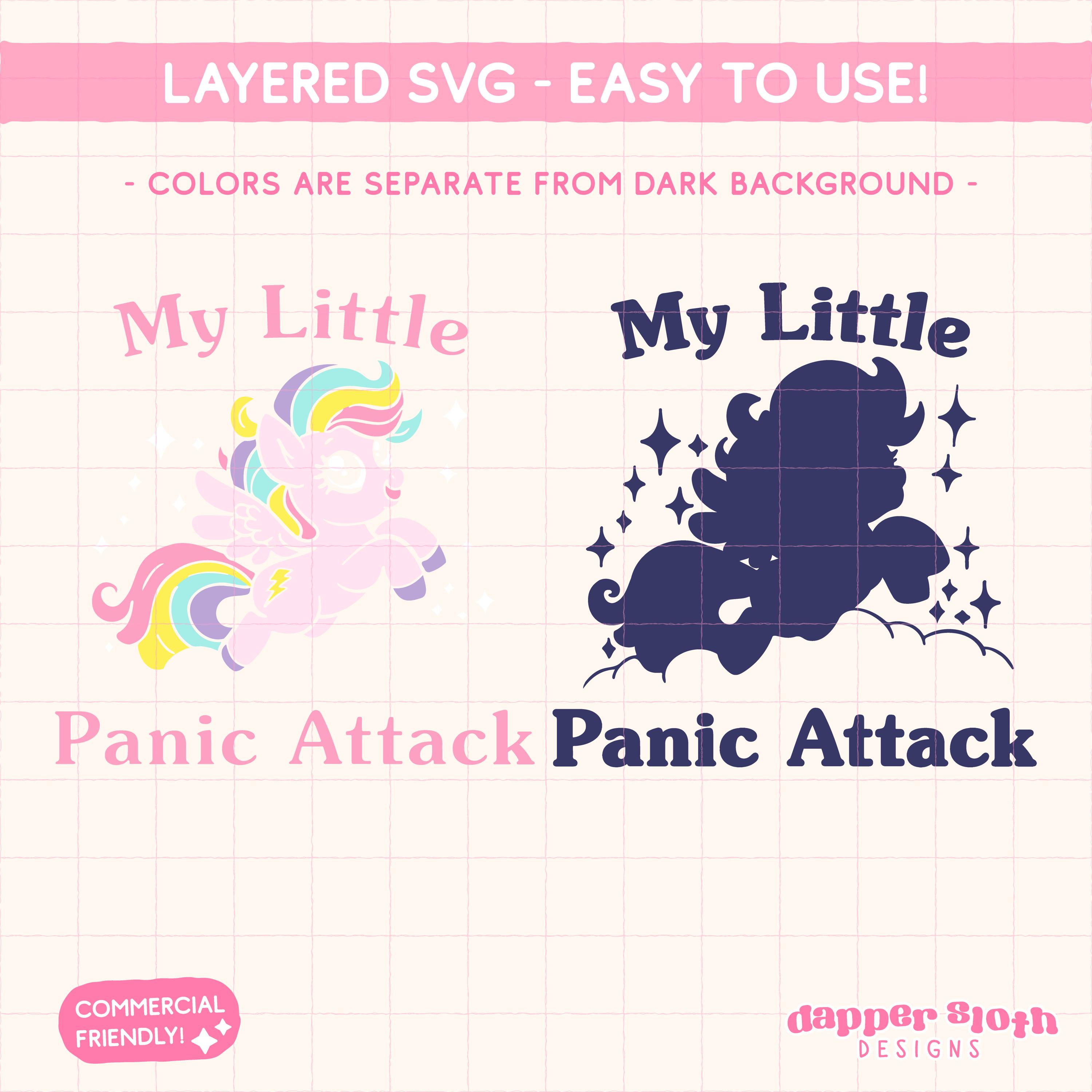 Funny Anxiety SVG PNG - My Little Panic Attack Design - Sarcastic ...