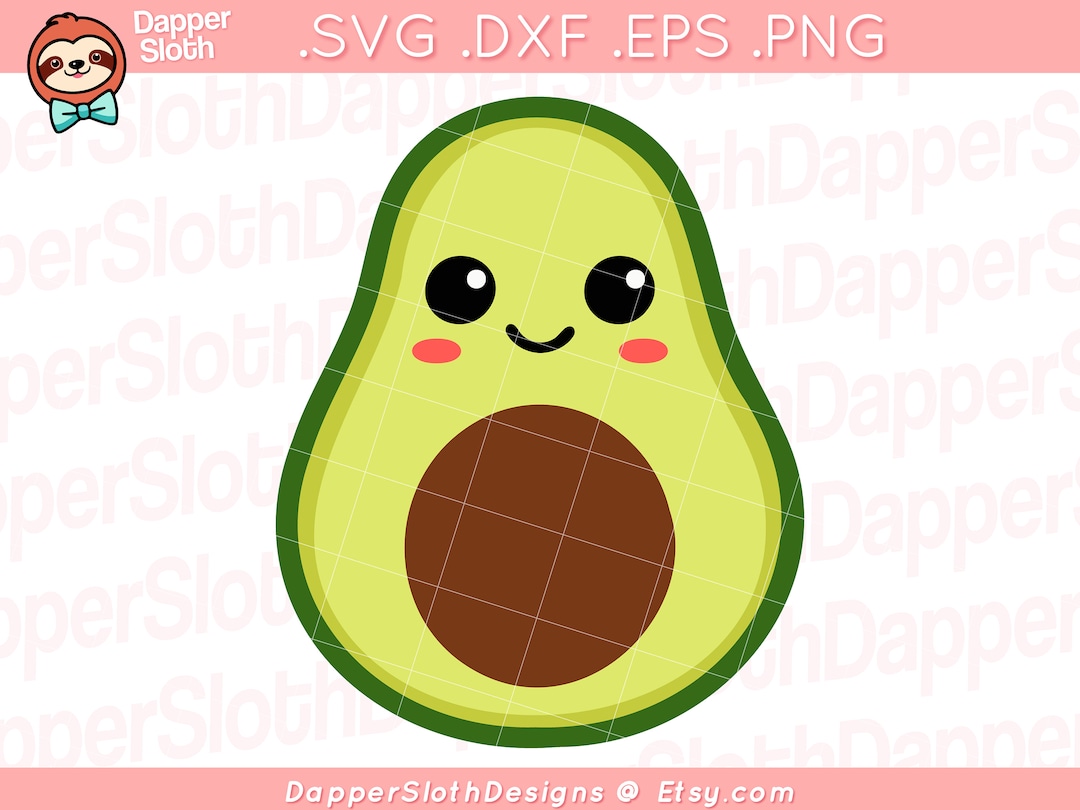 Cute Avocado SVG, Kawaii Avocado Svg, Cute Avocado PNG, Avacado Svg ...